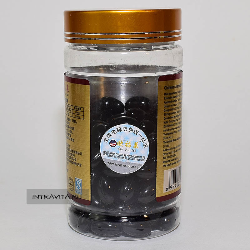 Кордицепс Chinese caterpillar fungus soft capsule Ou Fu Lai